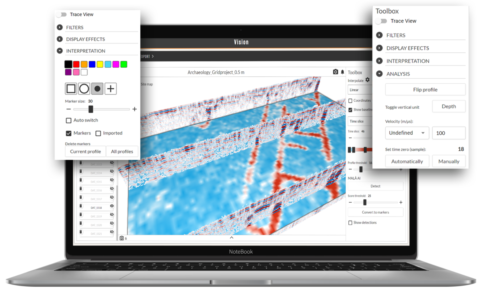 MALÅ Vision - GPR data analysis and processing on any device